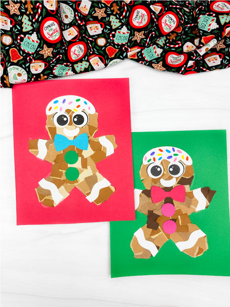 Torn Paper Gingerbread Man Craft Template | Christmas Fine Motor ...