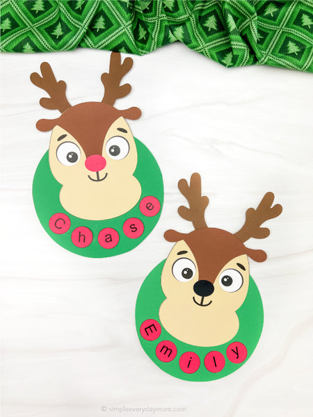 Reindeer Name Craft Template | Christmas Name Activity for Kids ...