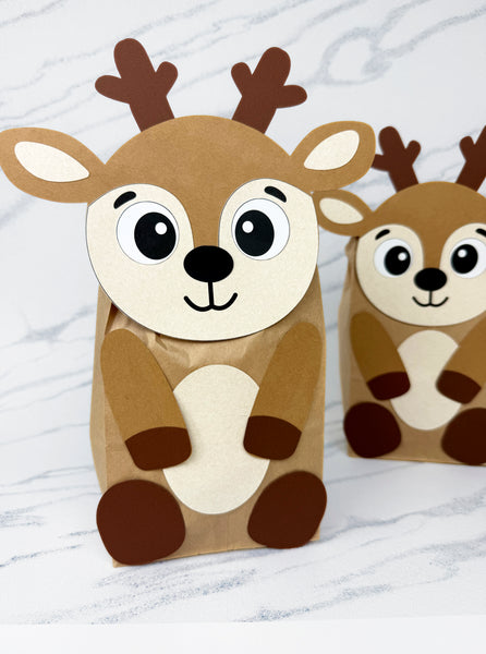 Stuffed Paper Bag Reindeer Craft Template | Printable Christmas ...