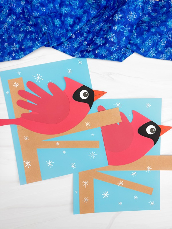 Handprint Cardinal Craft Template | Winter Bird Printable Activity ...