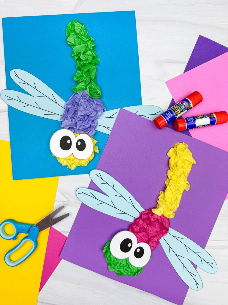 Dragonfly Tissue Paper Craft Template | Spring Insect Art Activity for ...