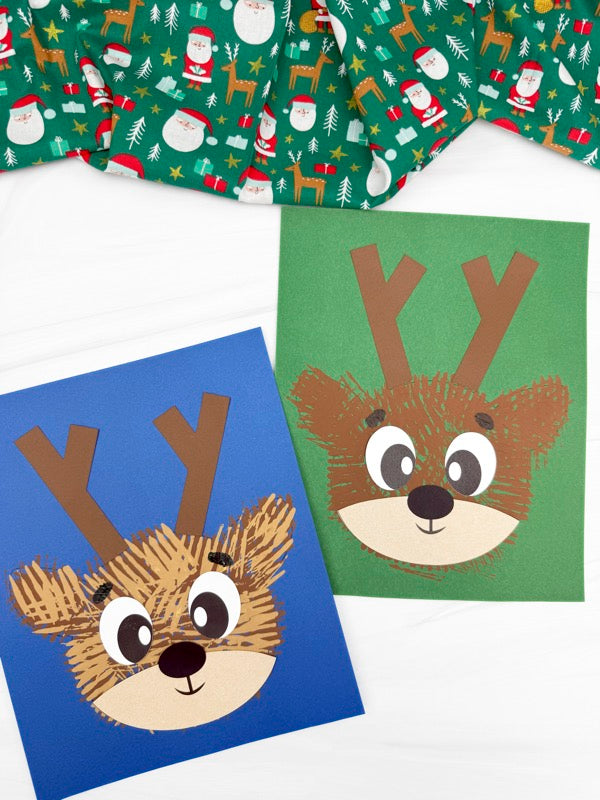 Fork Painted Reindeer Craft Template | Christmas Art Activity for Kids ...