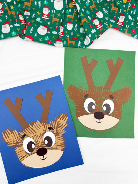Fork Painted Reindeer Craft Template | Christmas Art Activity for Kids ...
