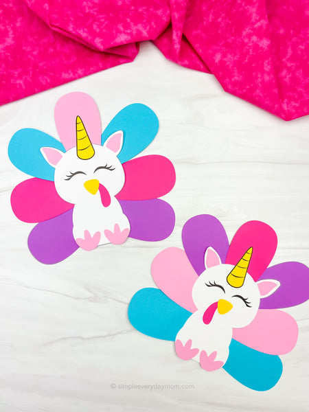 Unicorn Turkey Disguise Project Template | Printable Thanksgiving Craft ...