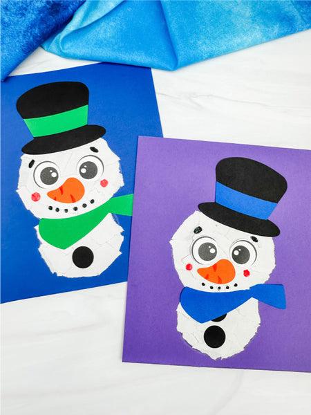 Snowman Torn Paper Craft Template | Winter Fine Motor Activity For Kids ...