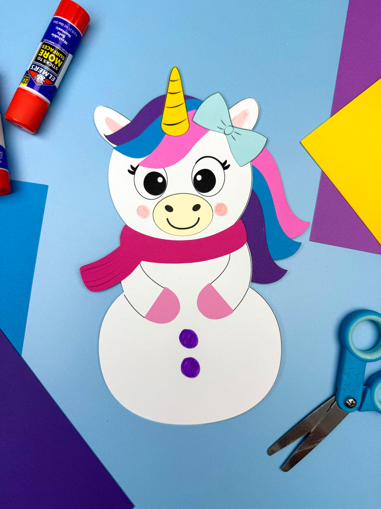 Unicorn Snowman Disguise Craft Template | Girls Hide The Snowman Ideas ...