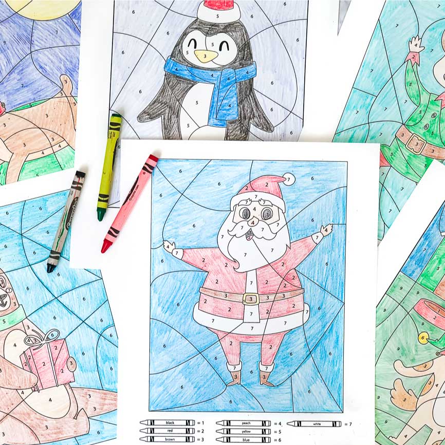 christmas coloring pages by numbers