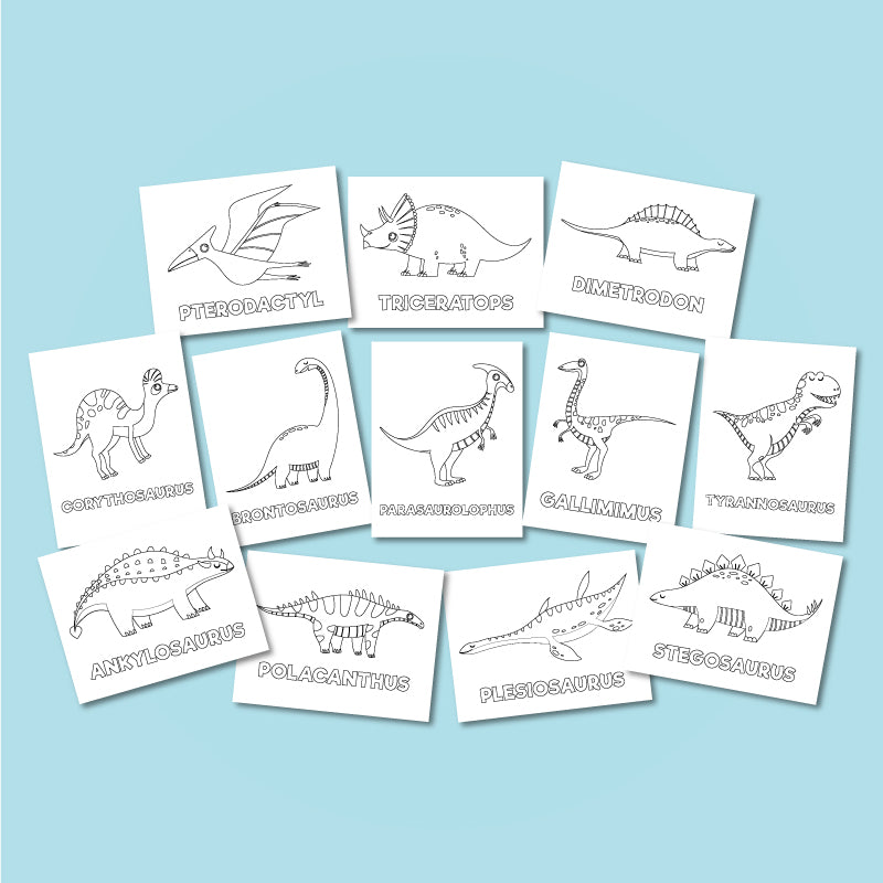 dinosaur coloring pages with names