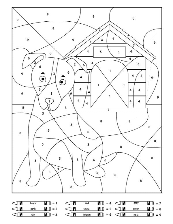 Dog Color By Number Printables Simple Everyday Mom dog-color-by-number-printables-simple-everyday-mom