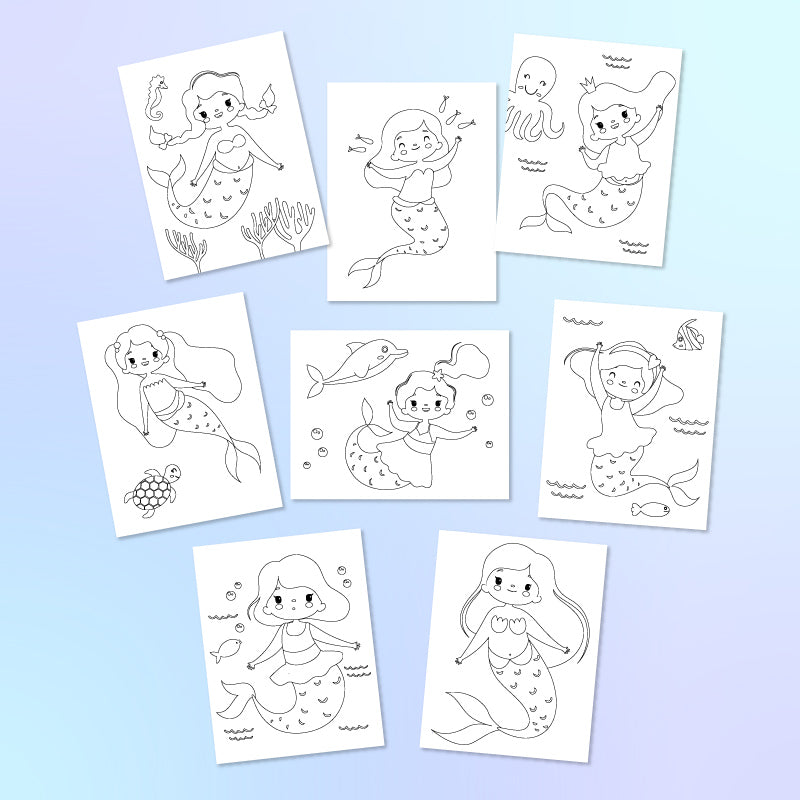 blue mermaid coloring pages