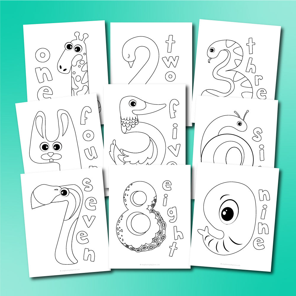 preschool coloring pages numbers
